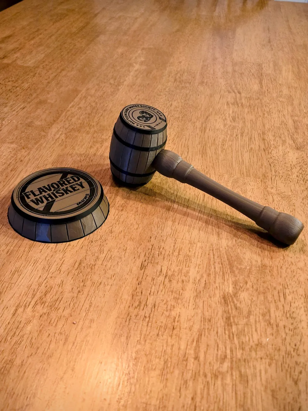 Whiskey Barrel–Style Gavel & Sounding Block - Free 3D Print Model ...