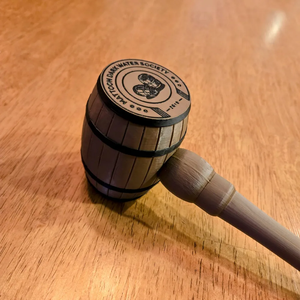Whiskey Barrel–Style Gavel & Sounding Block - Free 3D Print Model ...
