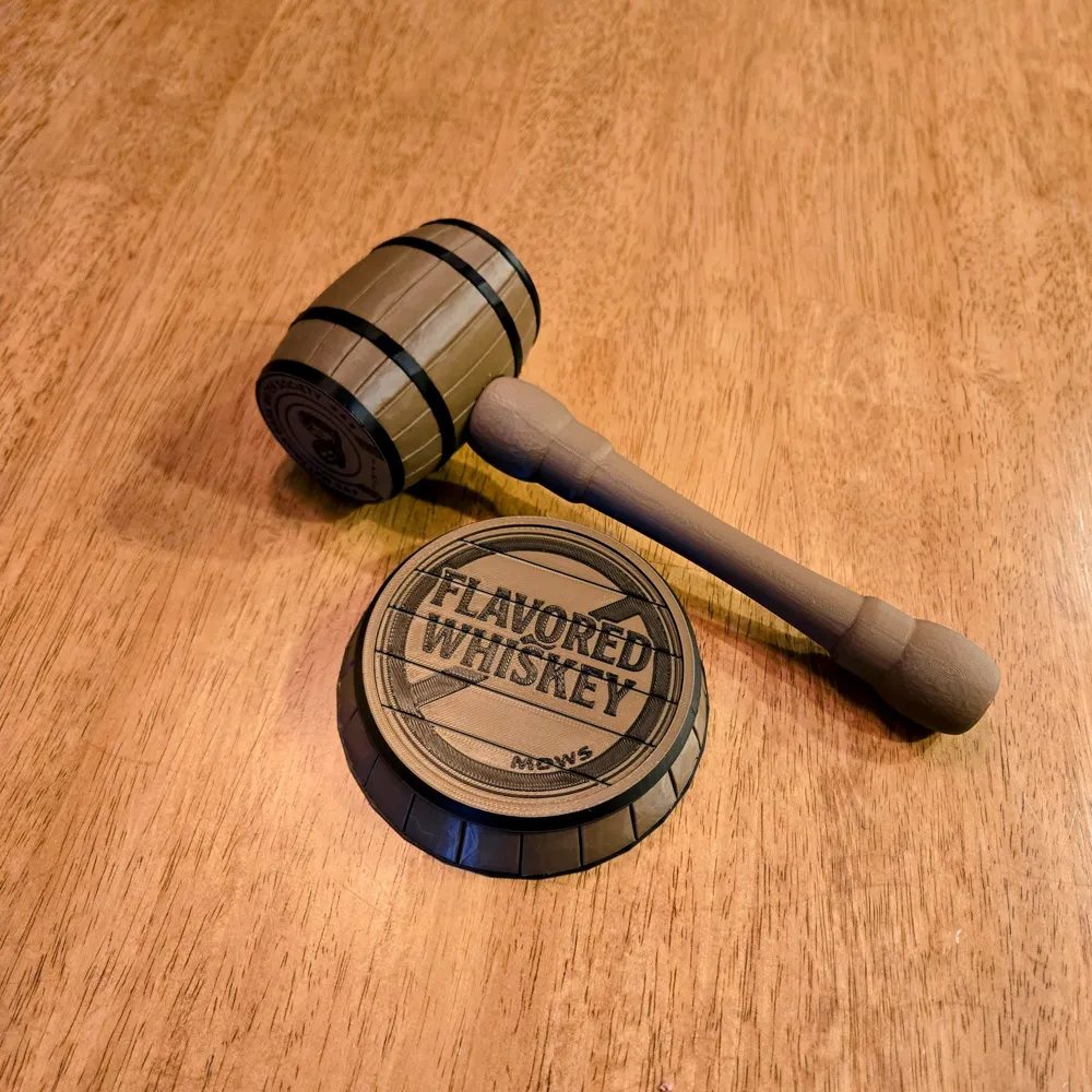 Whiskey Barrel–Style Gavel & Sounding Block - Free 3D Print Model ...