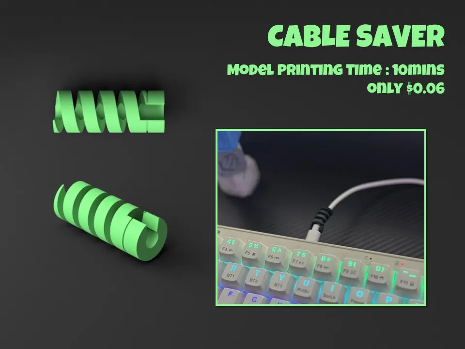 VERY VERY VERY CHEAP CABLE SAVER - Free 3D Print Model - MakerWorld