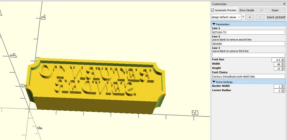 Individualisierbarer Stempel – mehrzeilig (1–3) – OpenSCAD von Mrdude11 MakerWorld: Kostenlose ...