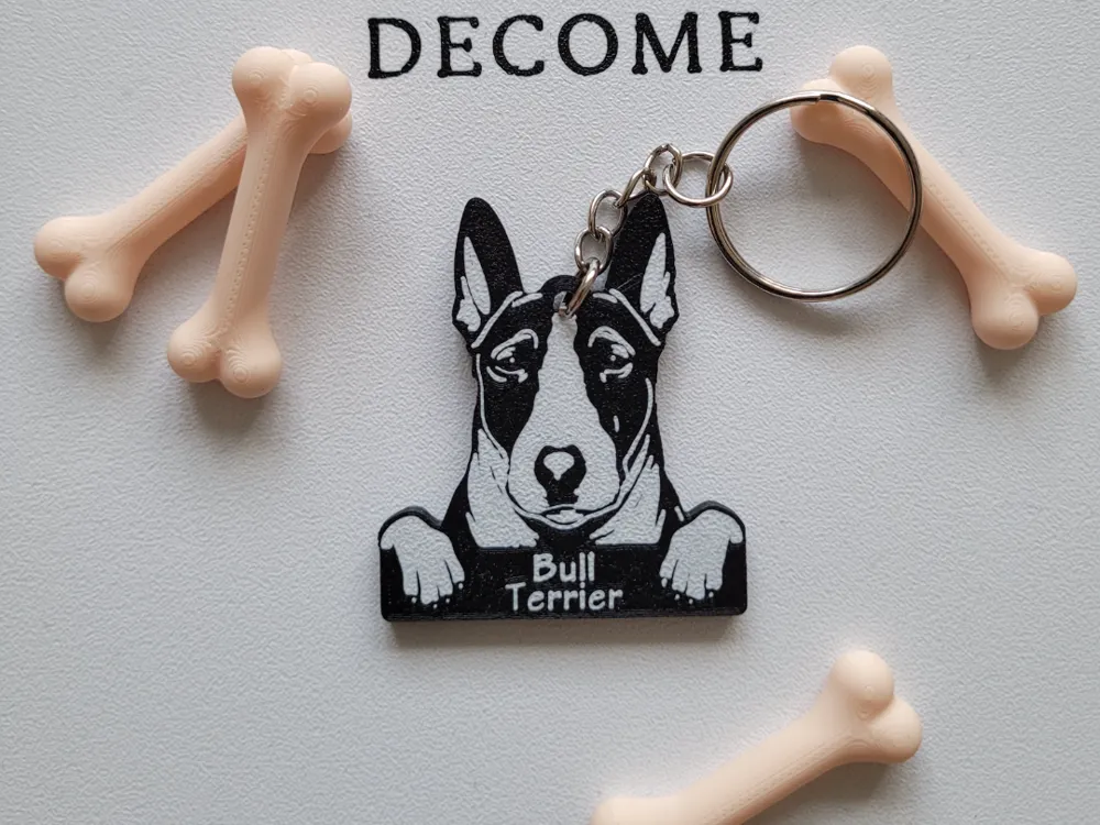 Bull Terrier Keychain - Free 3D Print Model - MakerWorld