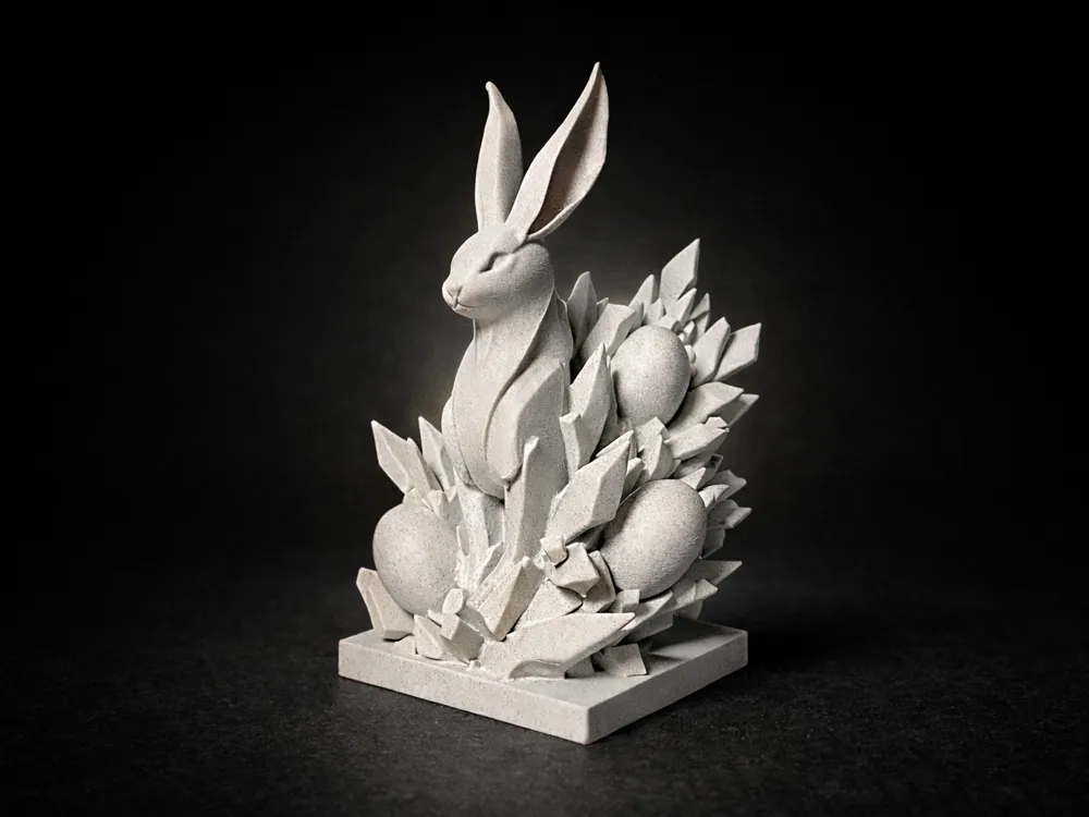 Crystal Easter Bunny Decorative 3D Print - Free 3D Print Model - MakerWorld