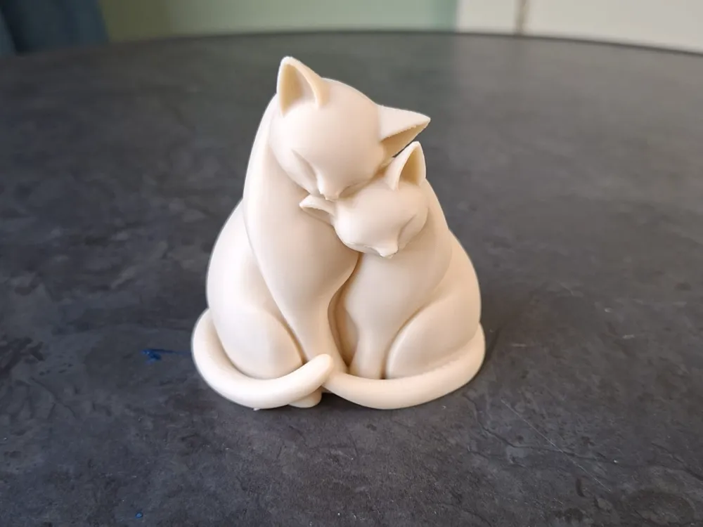Loving Cat Duo – Cute Cuddling Cat Sculpture - Free 3D Print Model ...