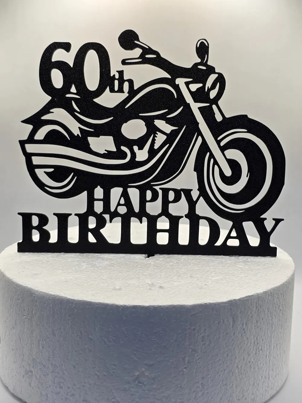 60th happy birthday Bike cake topper - Free 3D Print Model - MakerWorld