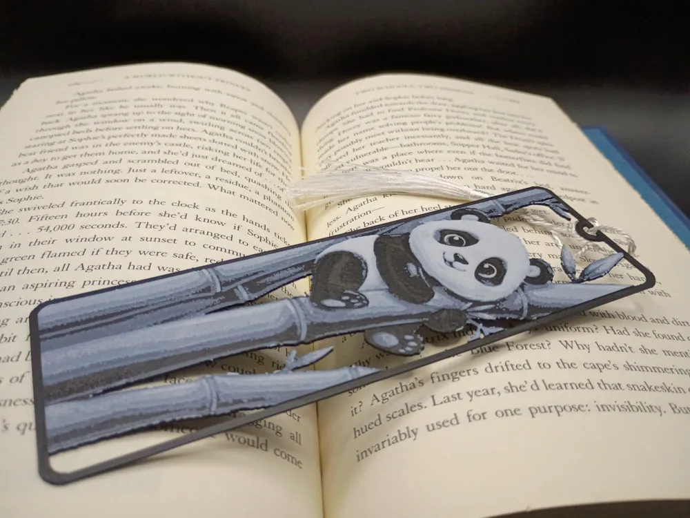 Panda, Grayscale Framed Cutout Bookmark by 3djd MakerWorld: Download ...