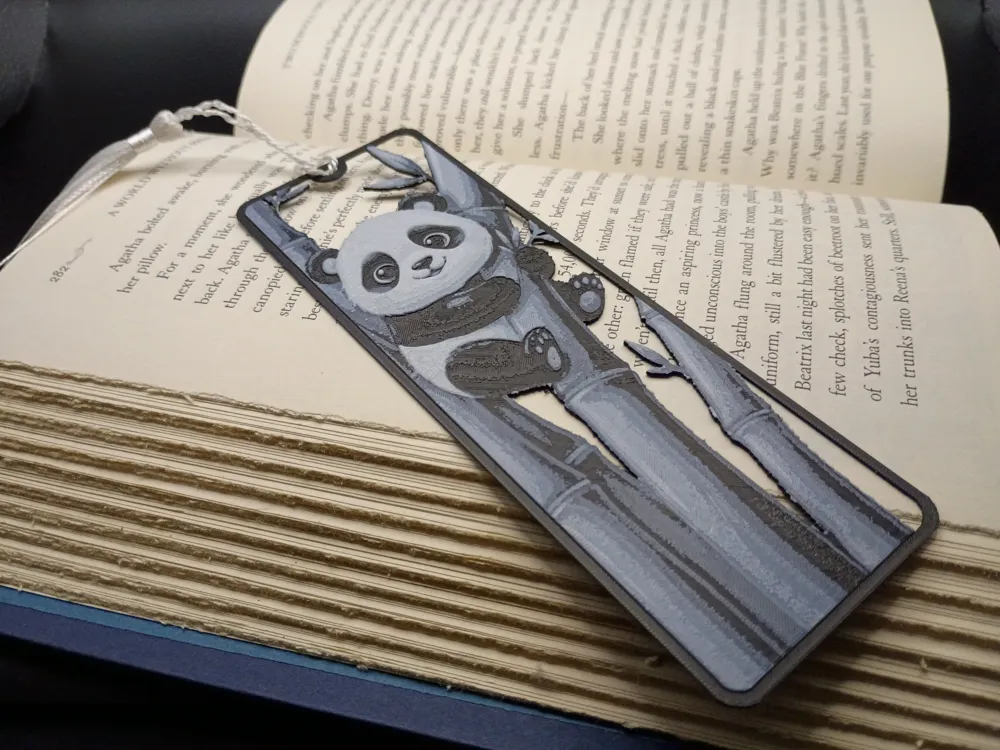 Panda, Grayscale Framed Cutout Bookmark by 3djd MakerWorld: Download ...