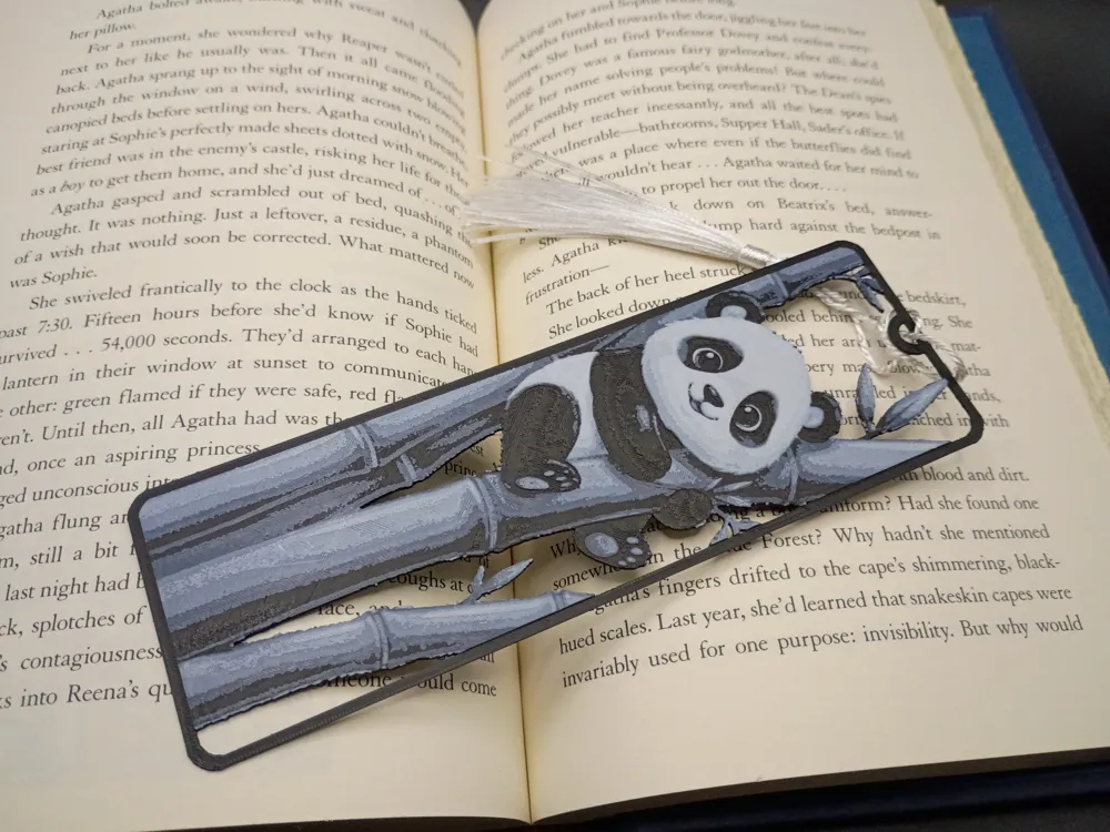 Panda, Grayscale Framed Cutout Bookmark by 3djd MakerWorld: Download ...
