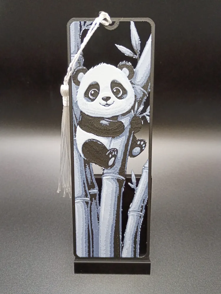 Panda, Grayscale Framed Cutout Bookmark by 3djd MakerWorld: Download ...
