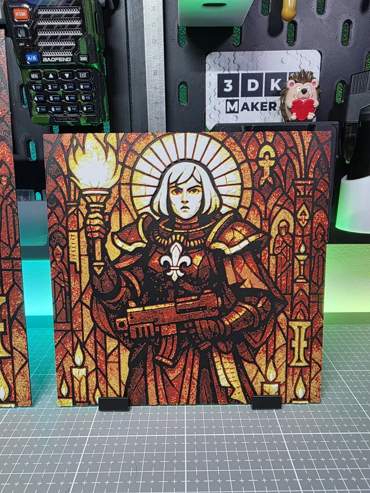 Battle Sisters - Hueforge - 4 Colors - Free 3D Print Model - MakerWorld