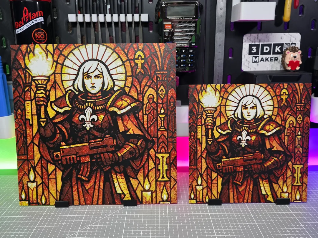 Battle Sisters - Hueforge - 4 Colors - Free 3D Print Model - MakerWorld