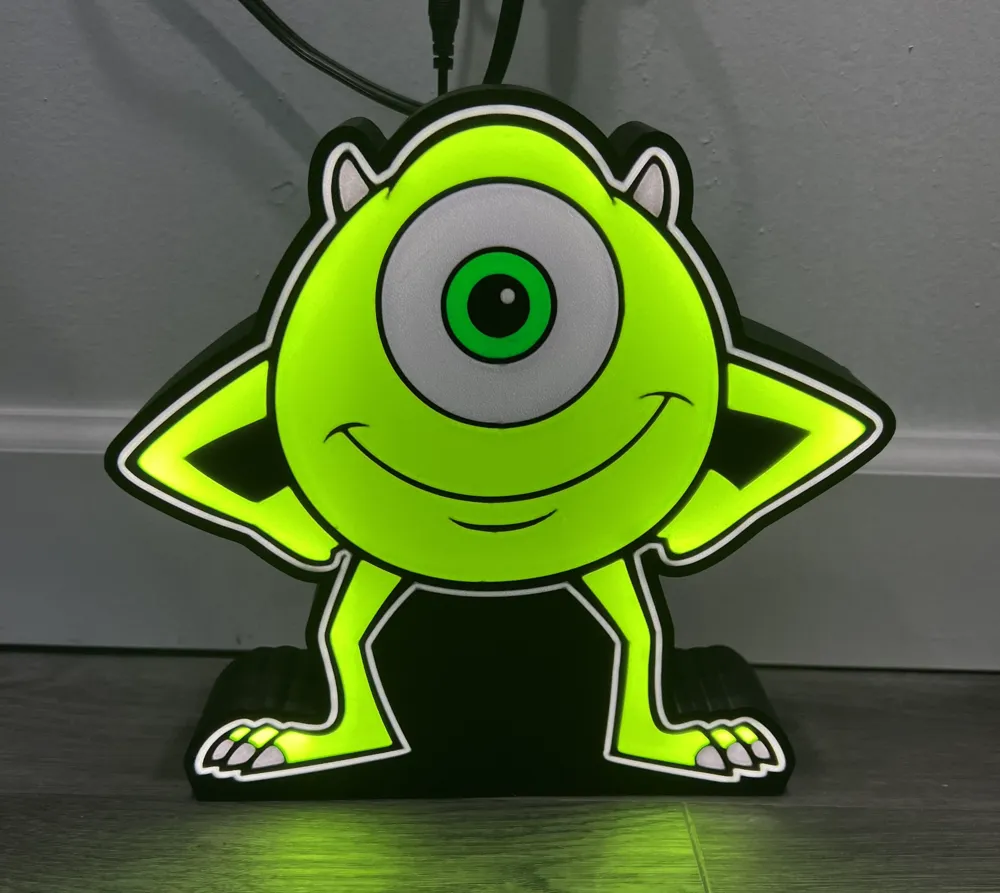 Mike Wazowski Monsters, Inc. Light Box by michaelwjerome - MakerWorld
