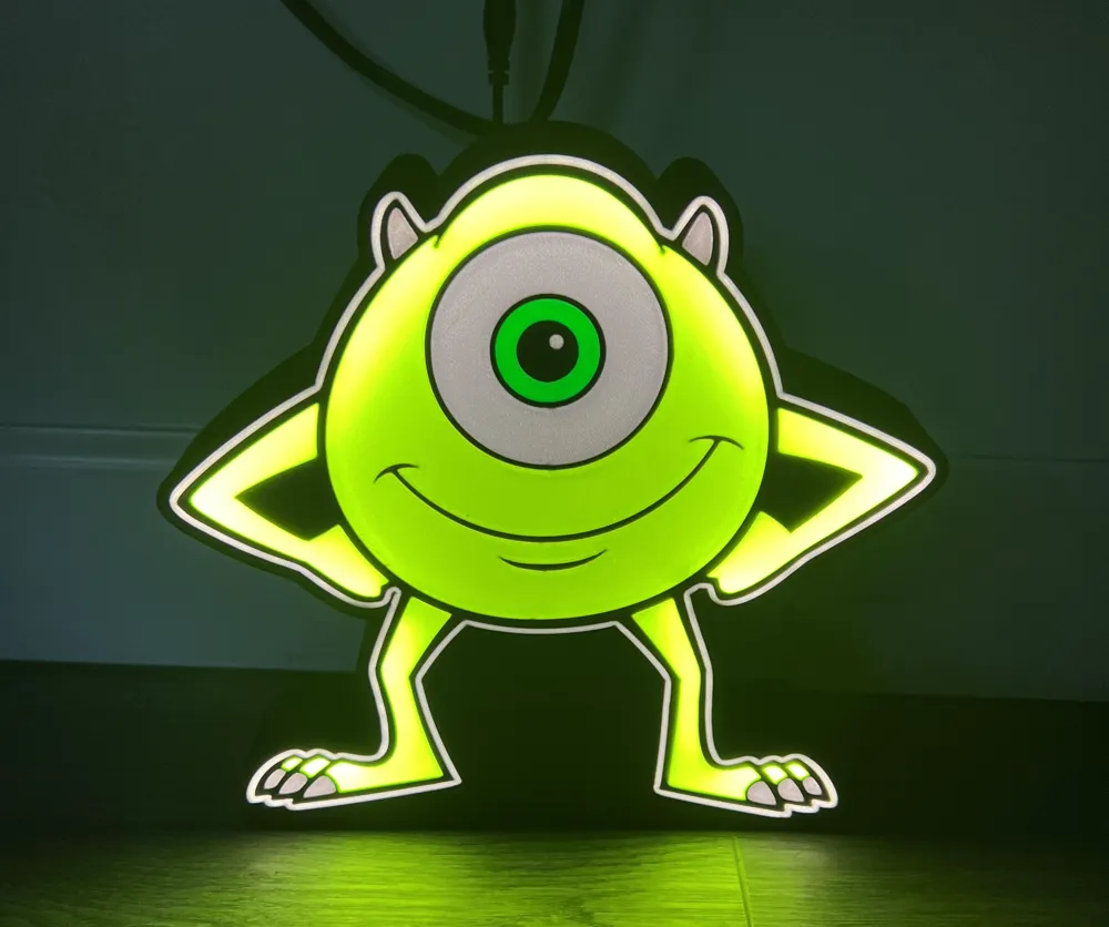 Mike Wazowski Monsters, Inc. Light Box by michaelwjerome - MakerWorld