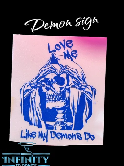 Demon Hunter Unfollow Sign by lckaley - MakerWorld