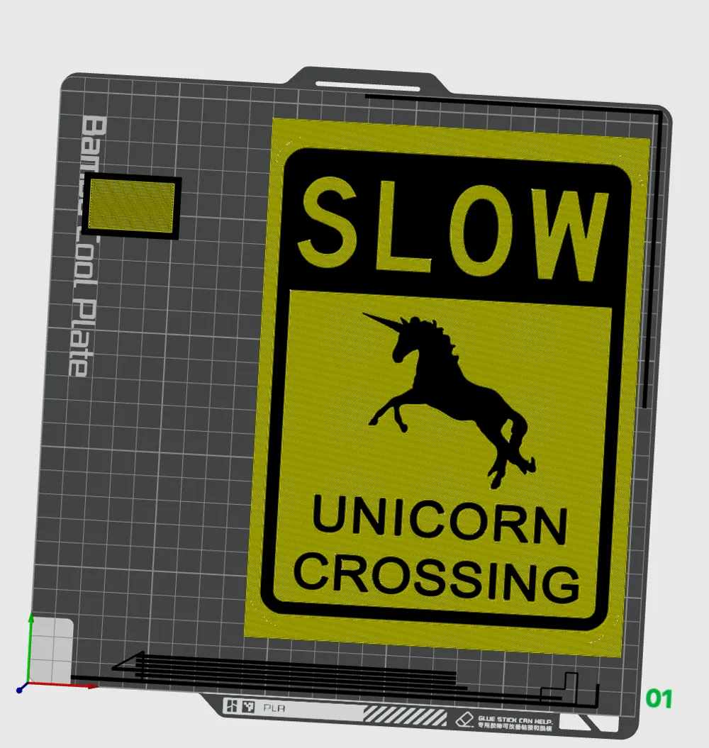 Unicorn Crossing Sign / multicolor / AMS by 3D Prints This Week ...
