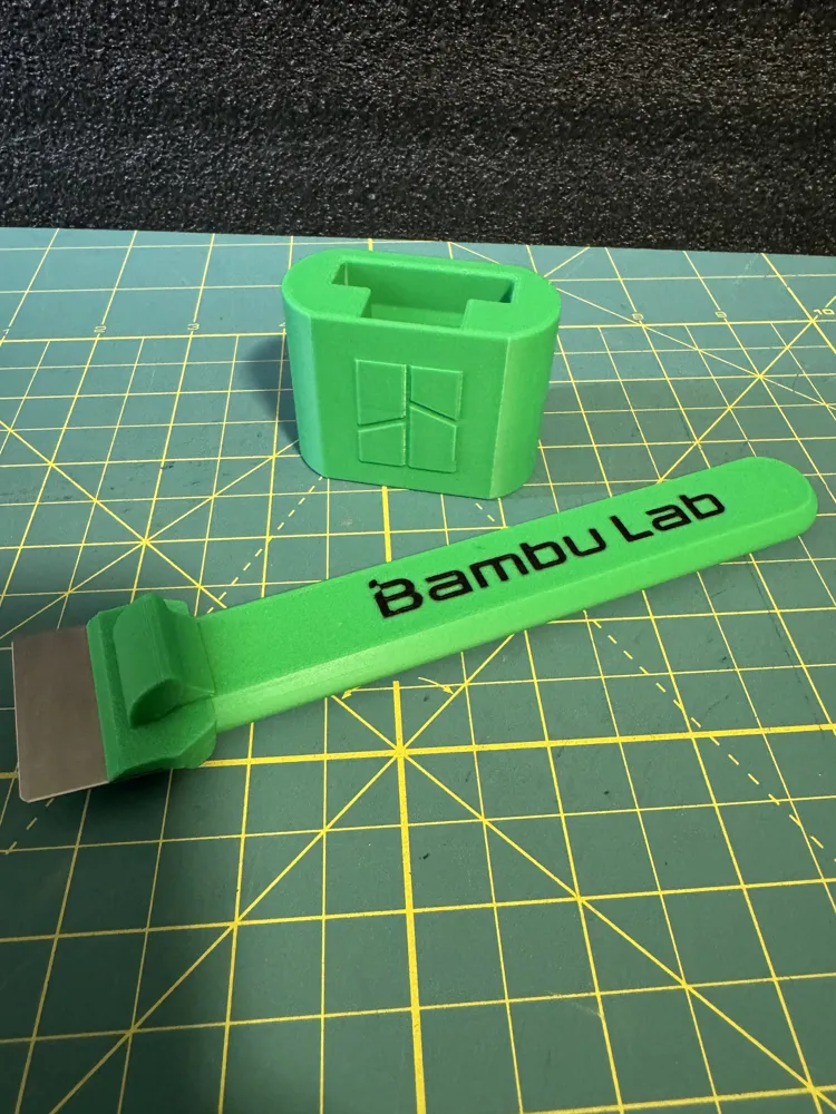 Bambu scraper imbedded logo and holder with magnet - Free 3D Print ...