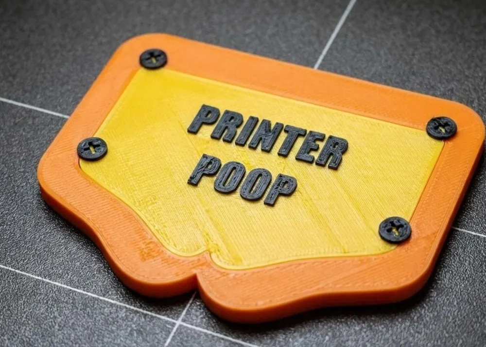 Printer Poop Sign - Funny Warning - Free 3D Print Model - MakerWorld