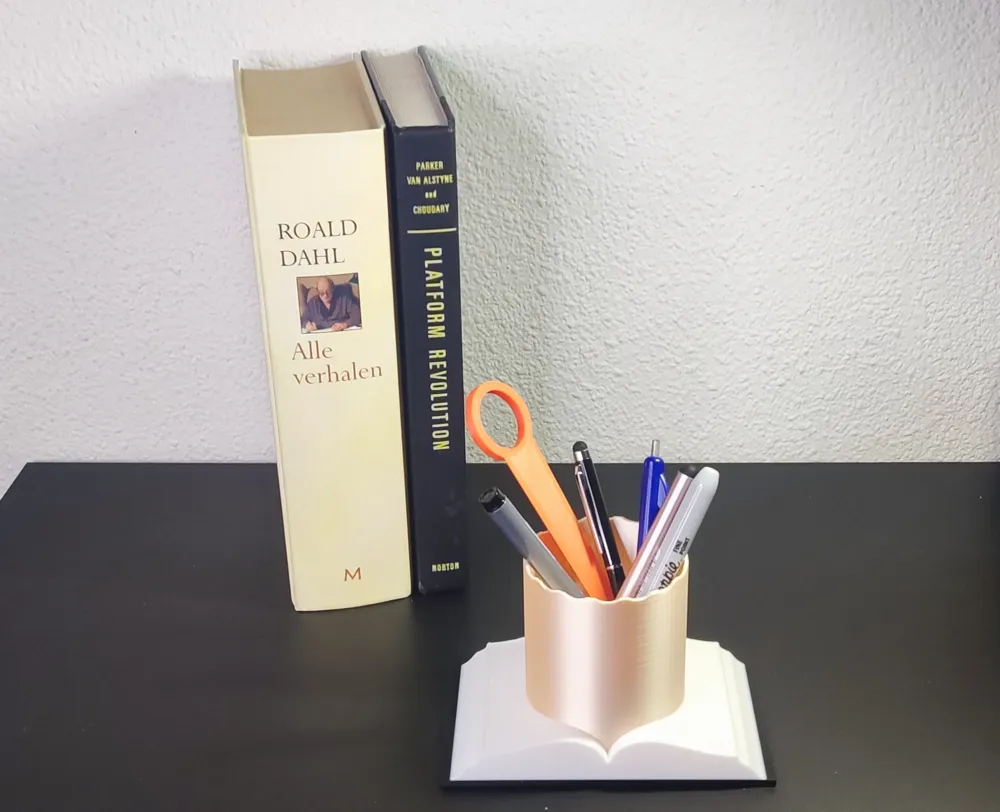 Open Book Pen Holder - Free 3D Print Model - MakerWorld