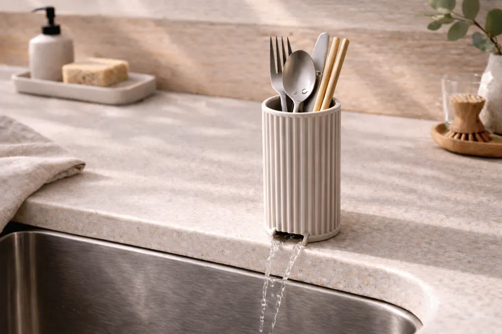 Japandi Ribbed Cutlery Drain Cup - 2 Sizes - Free 3D Print Model ...