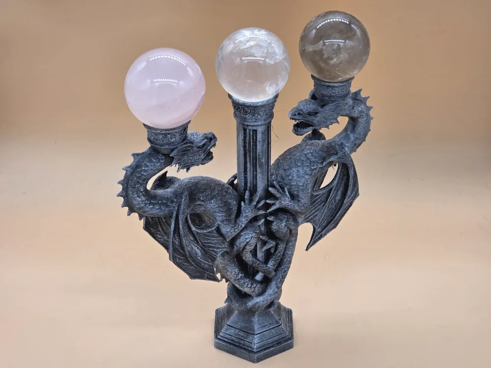 Dragon Candle Holder / Orb Stand – Fantasy Decor - Free 3D Print Model ...