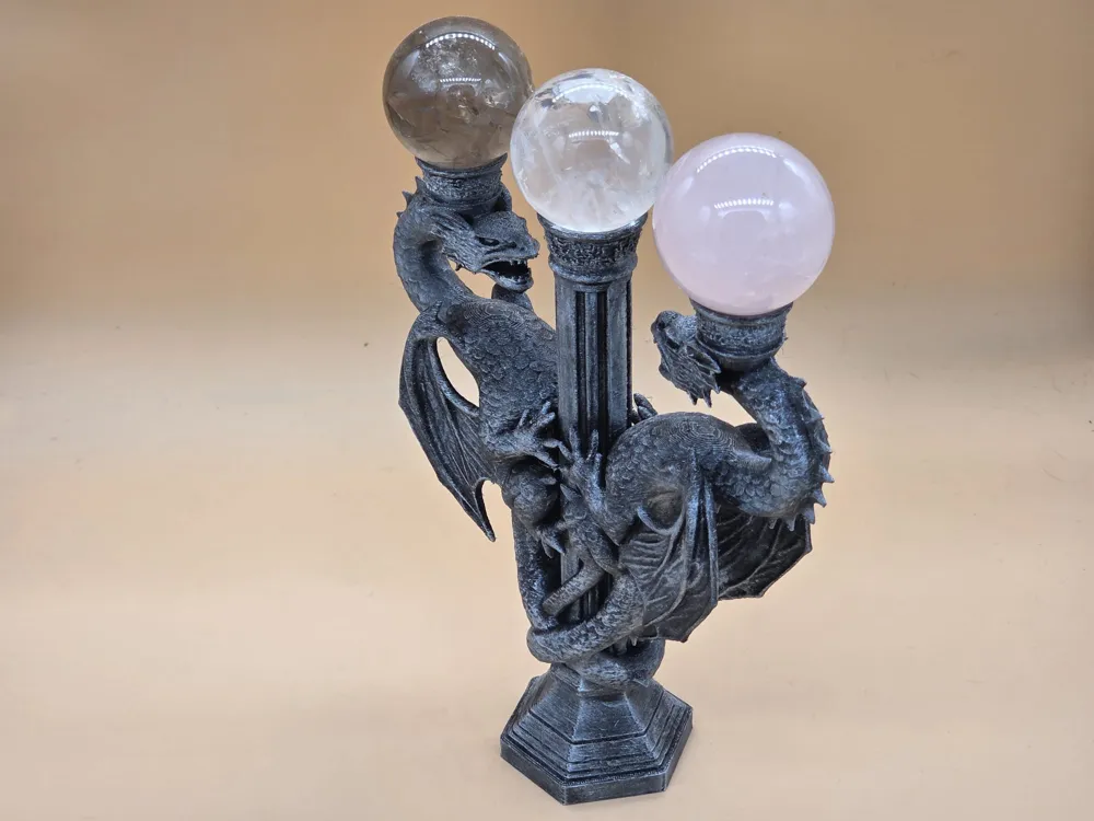 Dragon Candle Holder / Orb Stand – Fantasy Decor - Free 3D Print Model ...