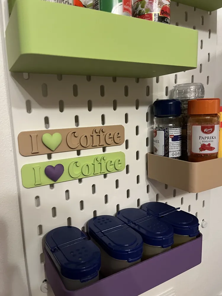 IKEA SKADIS - Deko Schild "I love Coffee" - Free 3D Print Model ...