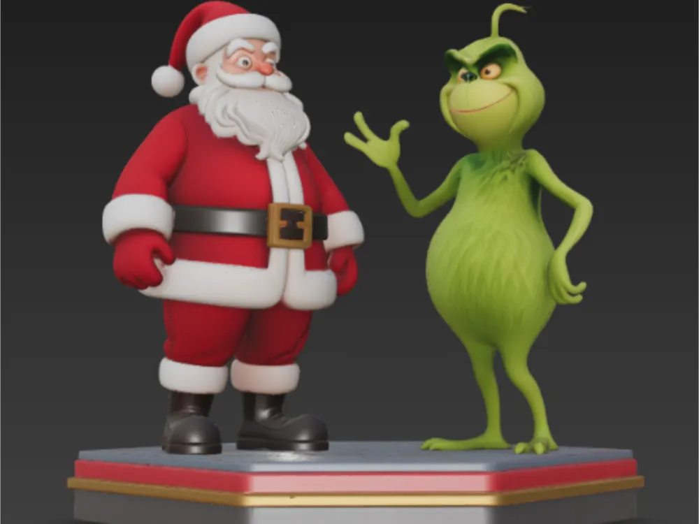Santa Claus vs Grinch - Free 3D Print Model - MakerWorld