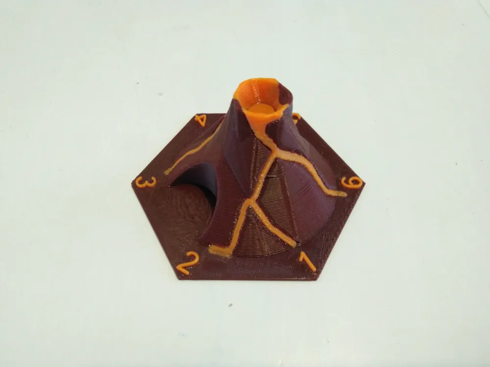 Volcano hex tile for Catan by remcoder MakerWorld: Download Free 3D Models