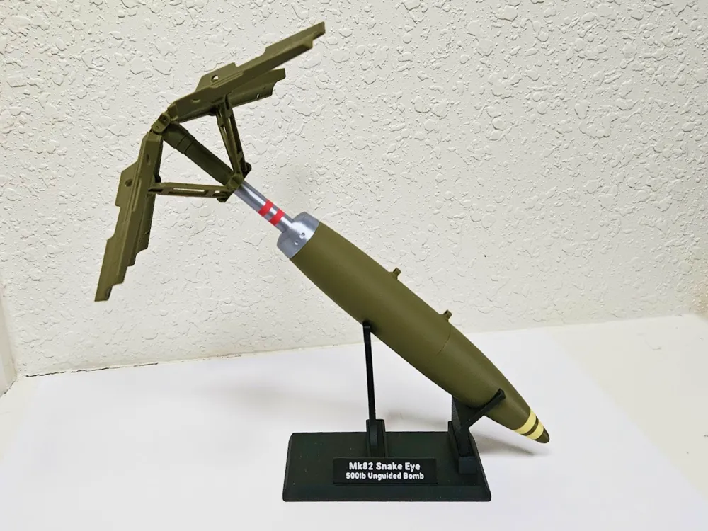 Mk82 Snake Eye Bomb with Fins that Fold Up/Down - Free 3D Print Model ...