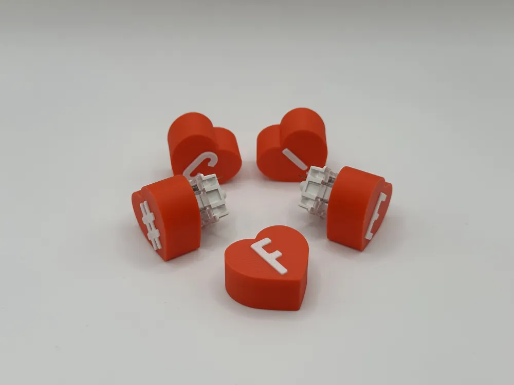 Custom Name Flexi Heart Fidget Clicker + Keychain - Free 3D Print Model ...
