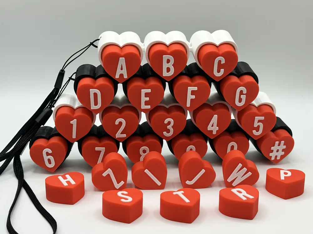 Custom Name Flexi Heart Fidget Clicker + Keychain - Free 3D Print Model ...