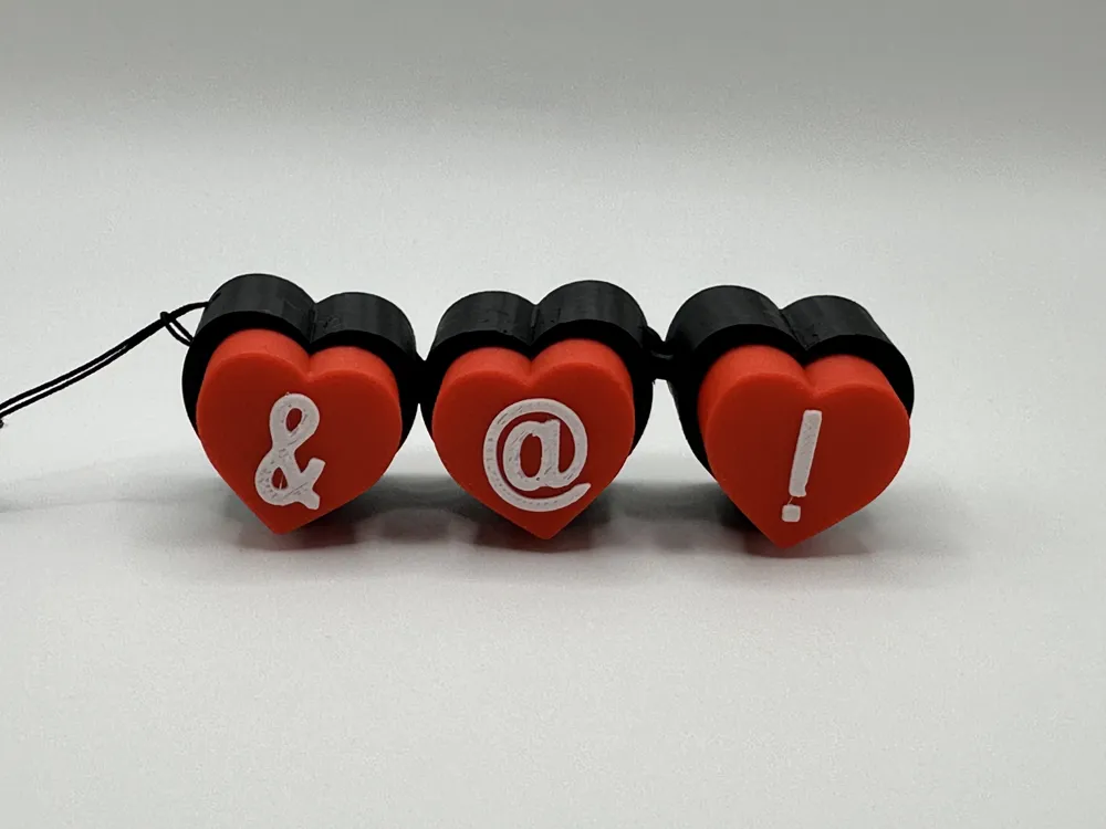 Custom Name Flexi Heart Fidget Clicker + Keychain - Free 3D Print Model ...