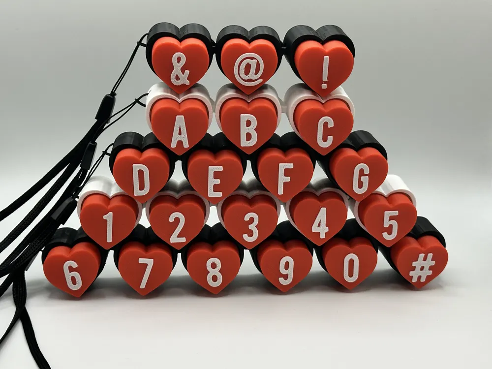 Custom Name Flexi Heart Fidget Clicker + Keychain - Free 3D Print Model ...