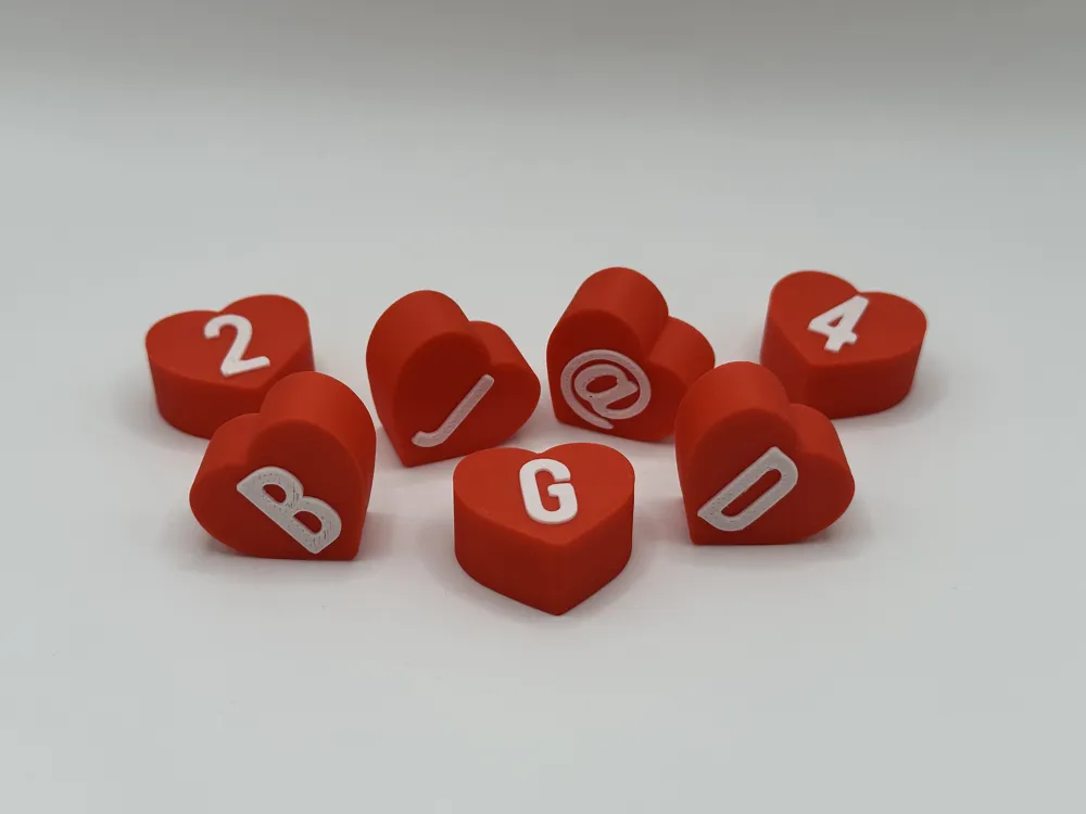 Custom Name Flexi Heart Fidget Clicker + Keychain - Free 3D Print Model ...