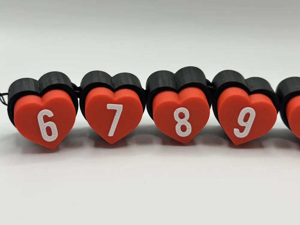Custom Name Flexi Heart Fidget Clicker + Keychain - Free 3D Print Model ...