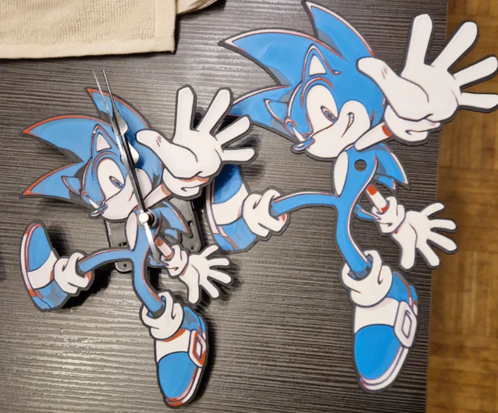 Sonic the Hedgehog Hueforge Clock by Karondkar - MakerWorld