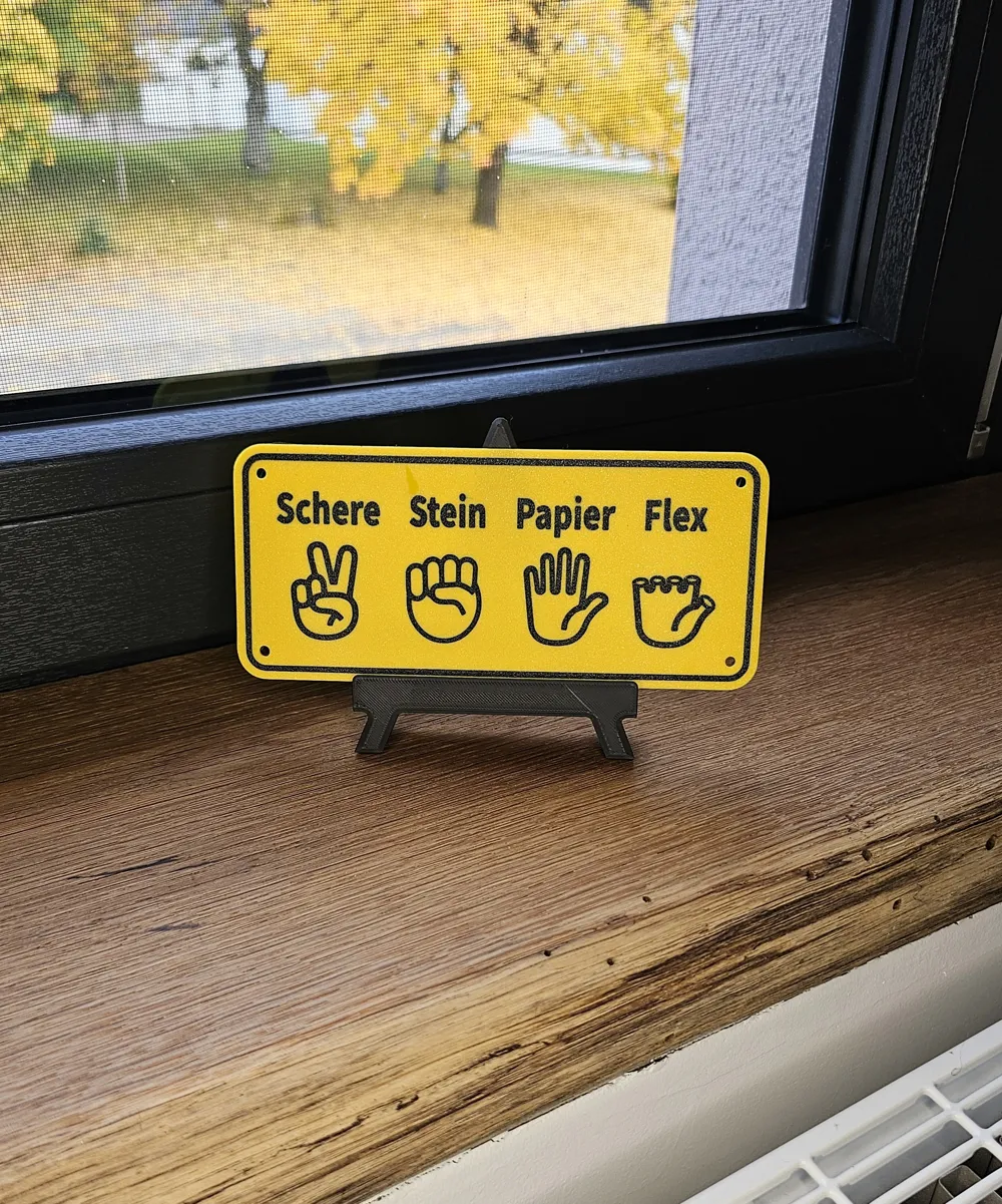 Funny Sign Rock Paper Scissors Flex I - Free 3D Print Model - MakerWorld