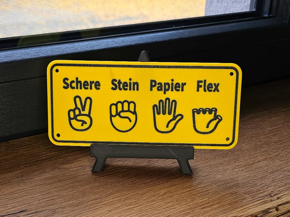 Funny Sign Rock Paper Scissors Flex I - Free 3D Print Model - MakerWorld