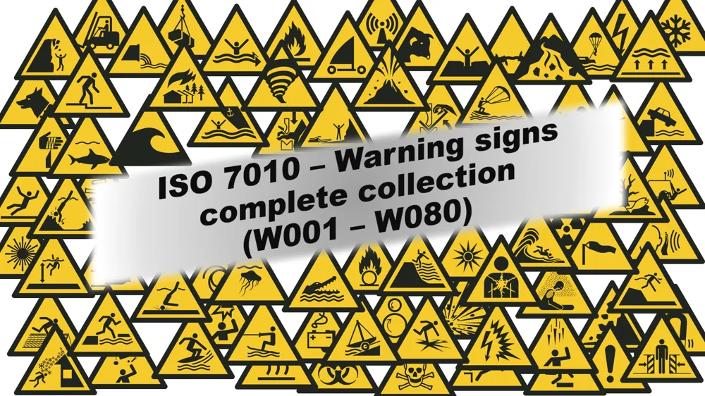 ISO 7010 - Warning Signs (W001 - W080) by Drunken_Monkey - MakerWorld