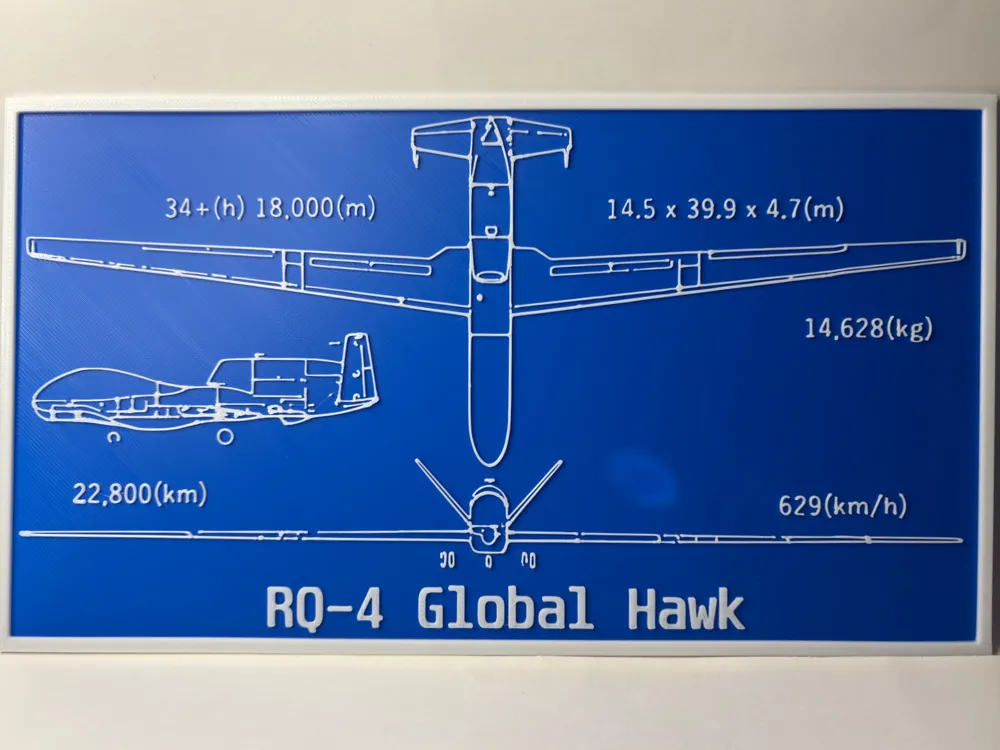 Northrop Grumman RQ-4 Global Hawk - Blueprint Remixed by PaperPlaneLab MakerWorld: Download Free ...