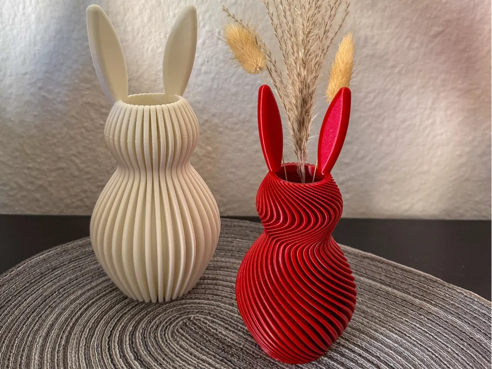 Twisted Bunny Vase: Modern Easter Elegance by distinct. - MakerWorld