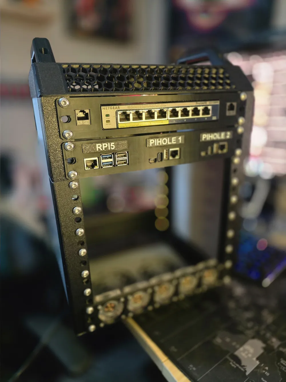 Network Switch Netgear GS108PEv3 10in Rack 1U by SilvestreDesignLab ...