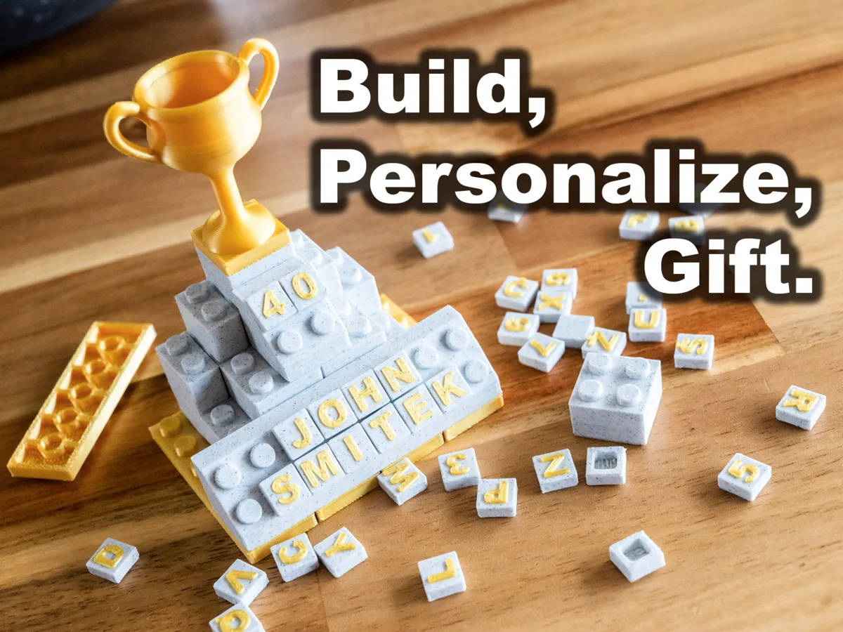 Personalizable Nameplate Brick Trophy with Letters - Free 3D Print ...