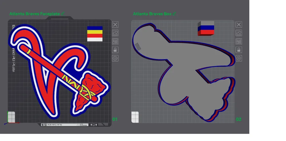 Atlanta Braves Logo Lightbox by Innovate-3D MakerWorld: Download Free ...