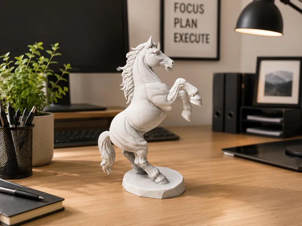 Majestic Rearing Horse Statue-Desk & Home Decor - Free 3D Print Model ...