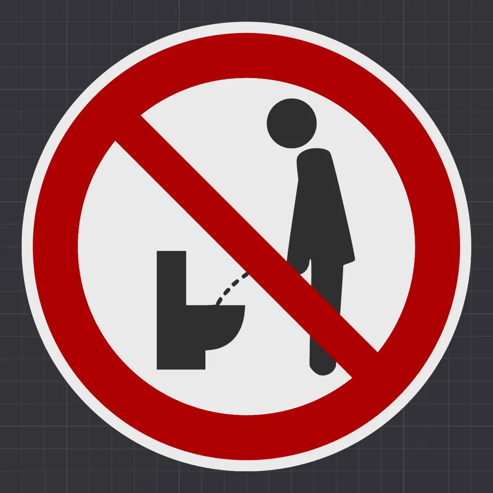No peeing while standing sign 200mm - ISO 7010 by 3DXP MakerWorld ...