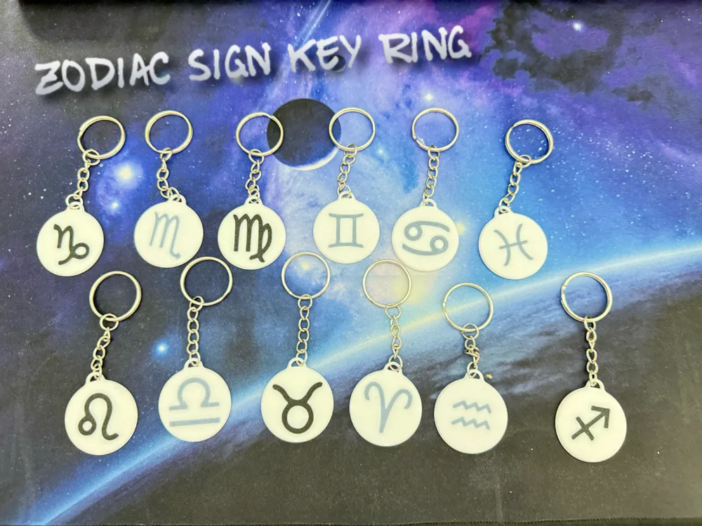 Zodiac sign key ring by sgenos - MakerWorld
