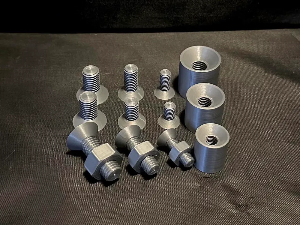 M8 M10 M12 FLATHEAD BOLTS + NUTS + THREAD INSERTS by BATTCAVE - MakerWorld