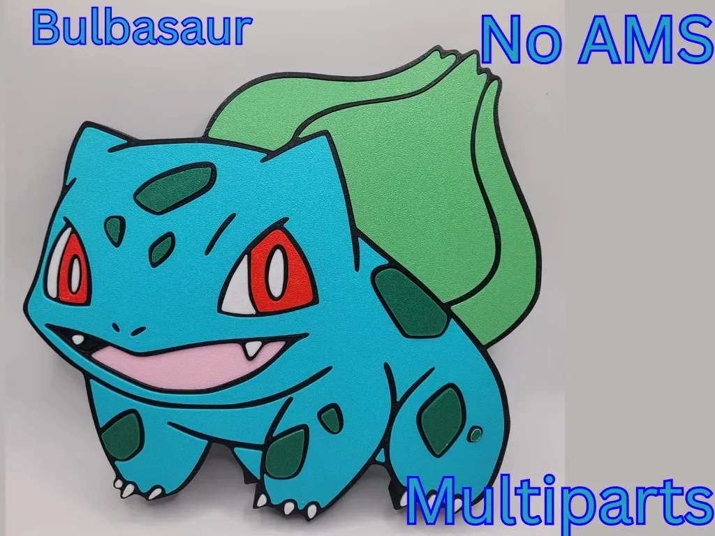 Bulbasaur 2D Wall Art Cute Pokemon Decor for Fans - Free 3D Print Model ...