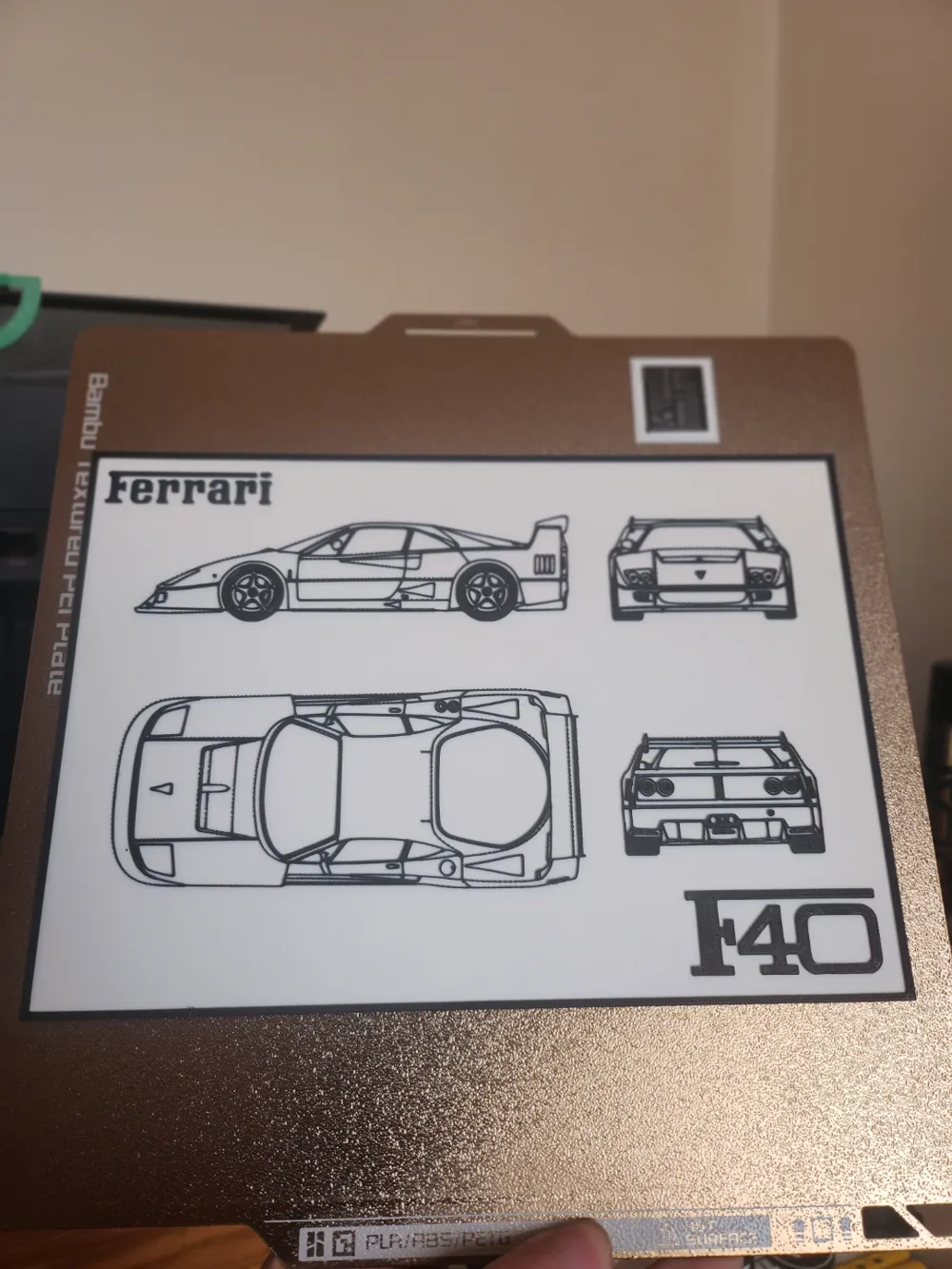 Ferrari F40 Wall Art by Square3D - MakerWorld